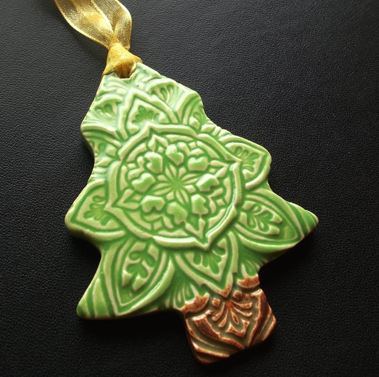 Christmas tree ceramic Christmas decoration - Folksy