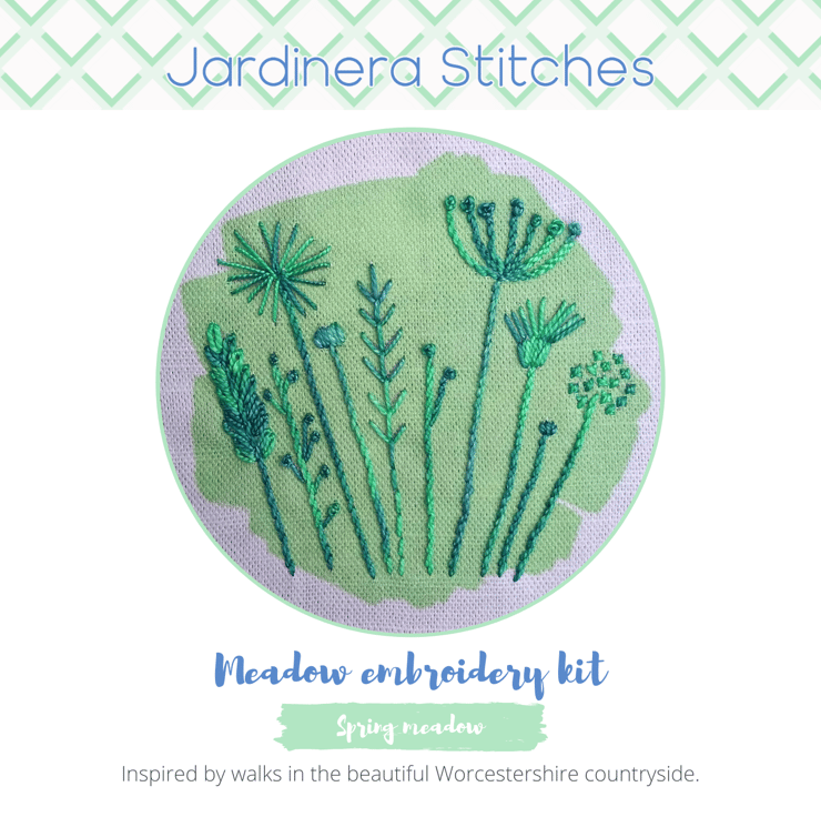 Spring meadow embroidery kit - Folksy