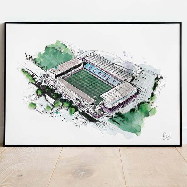 Burnley Turf Moor, Burnley illustration, Drawin... - Folksy