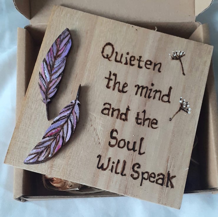 Handburned Positivity plaque - Folksy