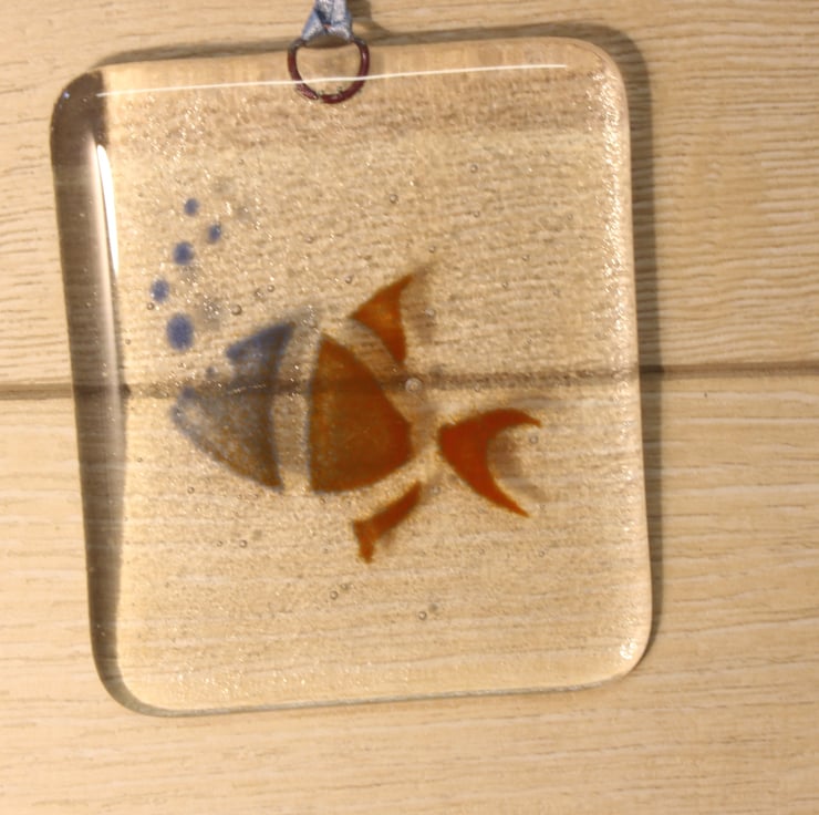 Fish fused glass suncatcher - Folksy