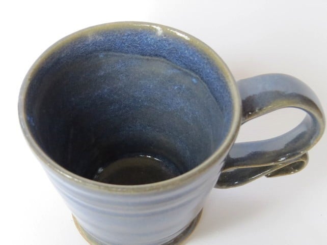 Elegant French Blue Mug Ceramic Pottery - Folksy