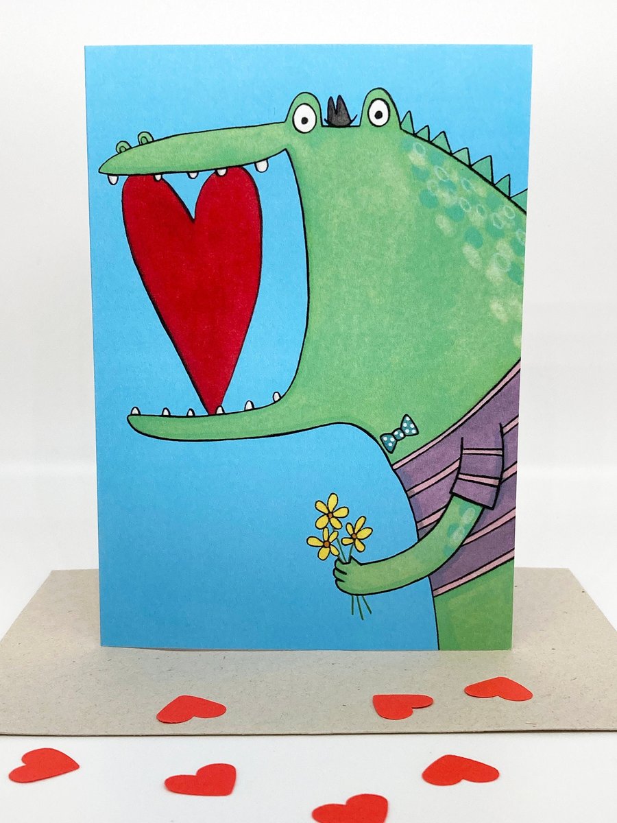 Love you, Valentines Day, Monster card, I love ... - Folksy
