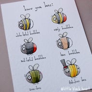 bee guide - original illustration (A5) - Folksy