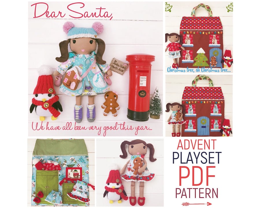 Digital PDF Sewing Pattern for Christmas Advent... - Folksy
