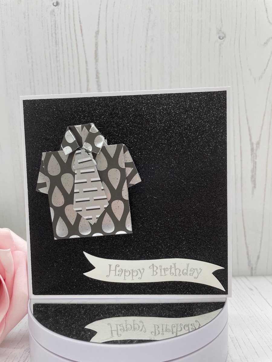 Origami Shirt and Tie Hidden Paper Clip Birthda... - Folksy