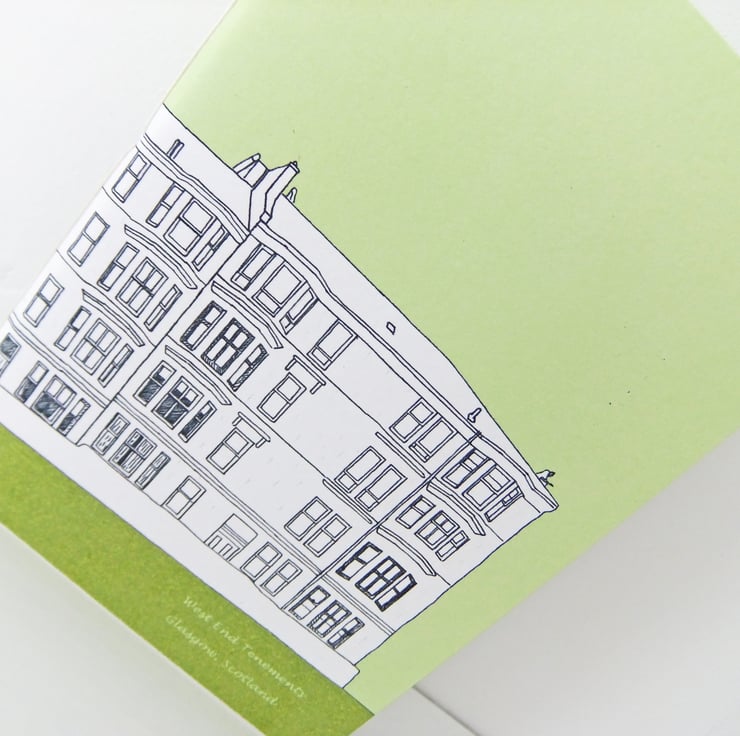 Handmade Glasgow Notebook - in pastel green - Folksy