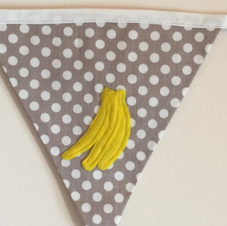 Monkey Bunting - Handmade Monkey and Bananas Bu... - Folksy