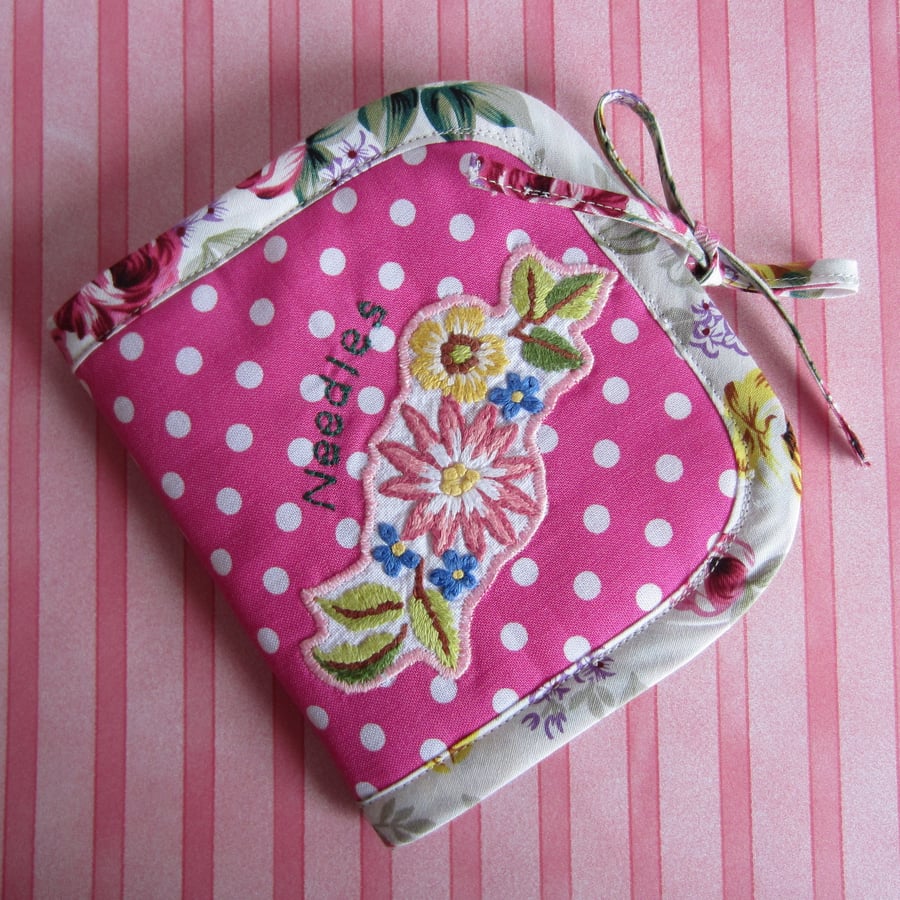 Vintage Hand Embroidered Needle Case - Folksy