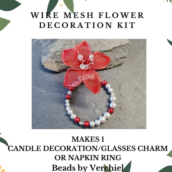Wire Mesh Flower ornament KIT - Folksy
