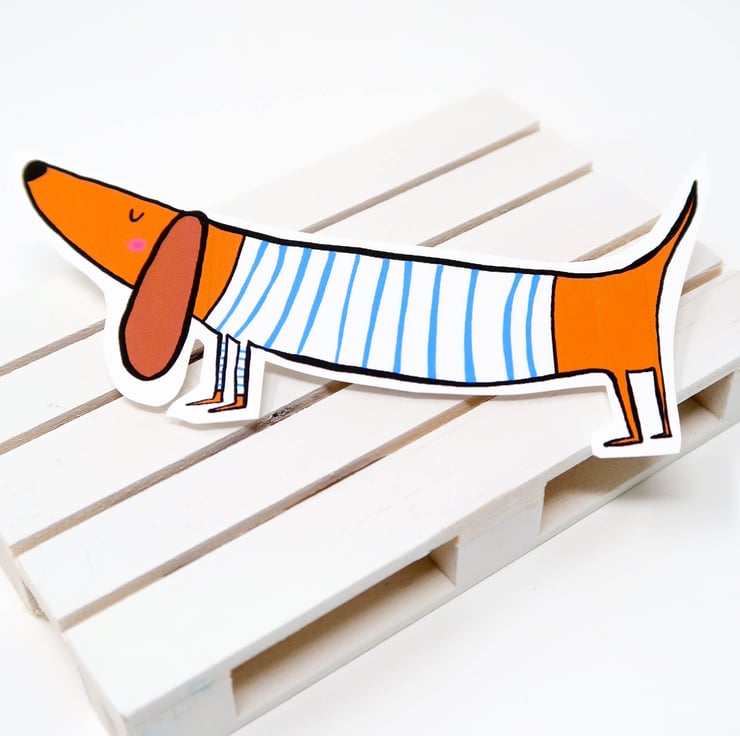 Sausage dog sticker - Folksy