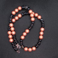 SALE - Rose gold coloured shell pearl and black... - Folksy