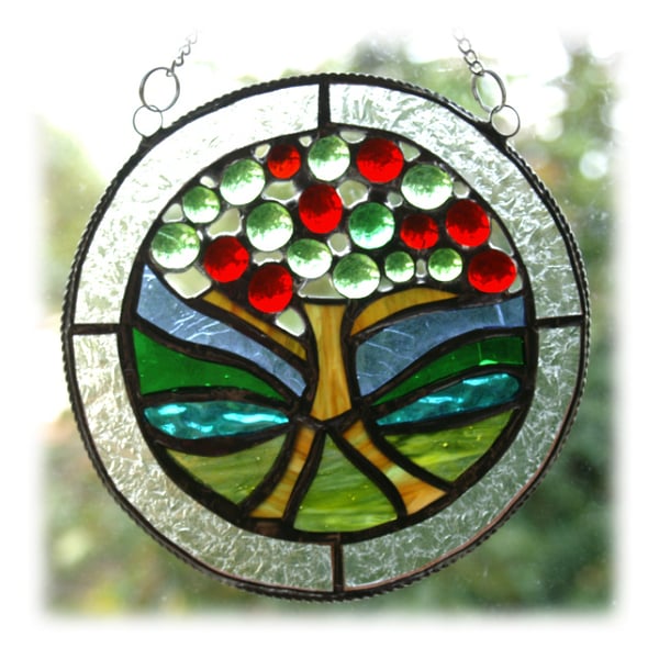 Apple Tree Suncatcher Stained Glass Ring - Folksy