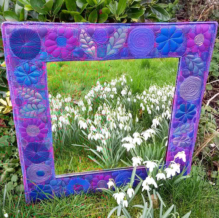 Textile Art Mirror Frame - Folksy