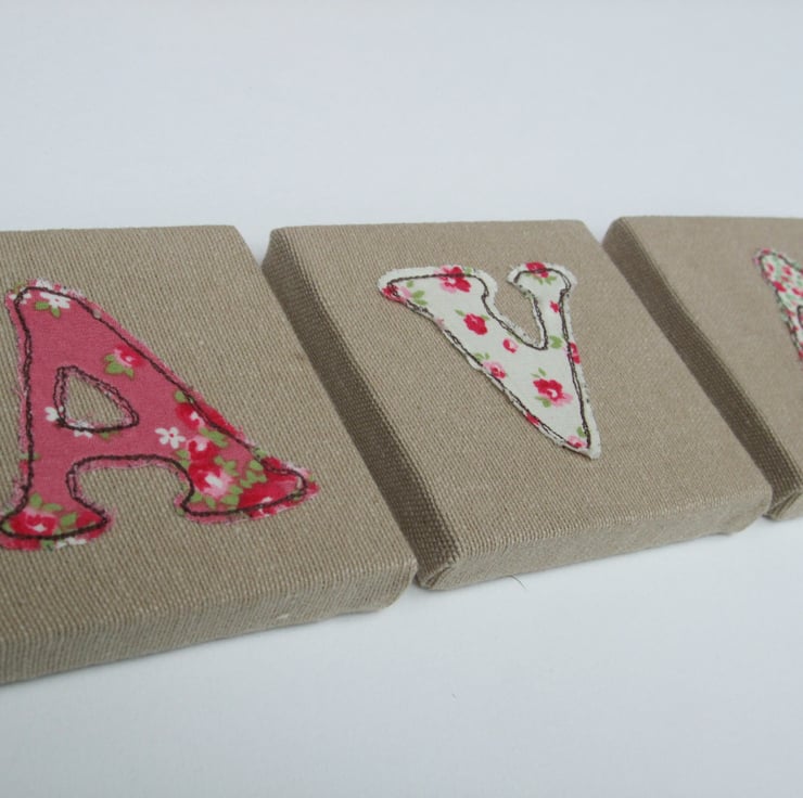 Childrens Name Letters - Mini Canvas Nursery De... - Folksy