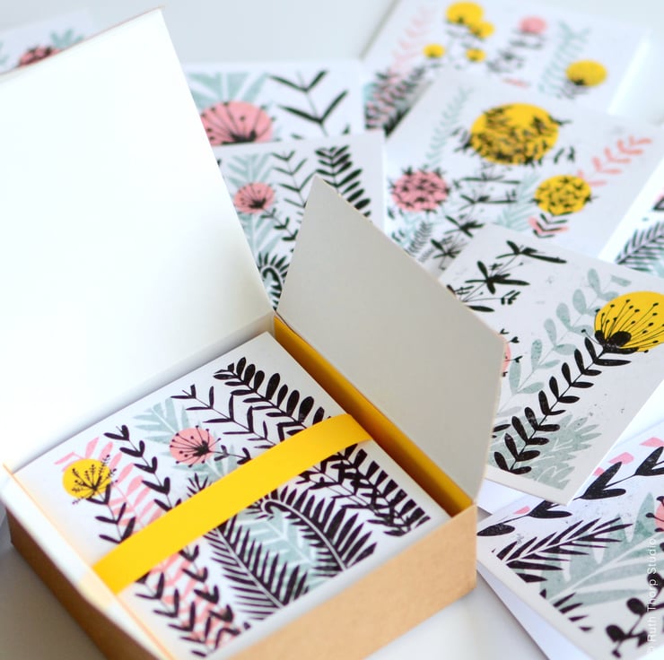 Wild Meadow Collection - Box of 12 Small Cards - Folksy