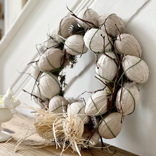 Rustic Egg Wreath - Folksy