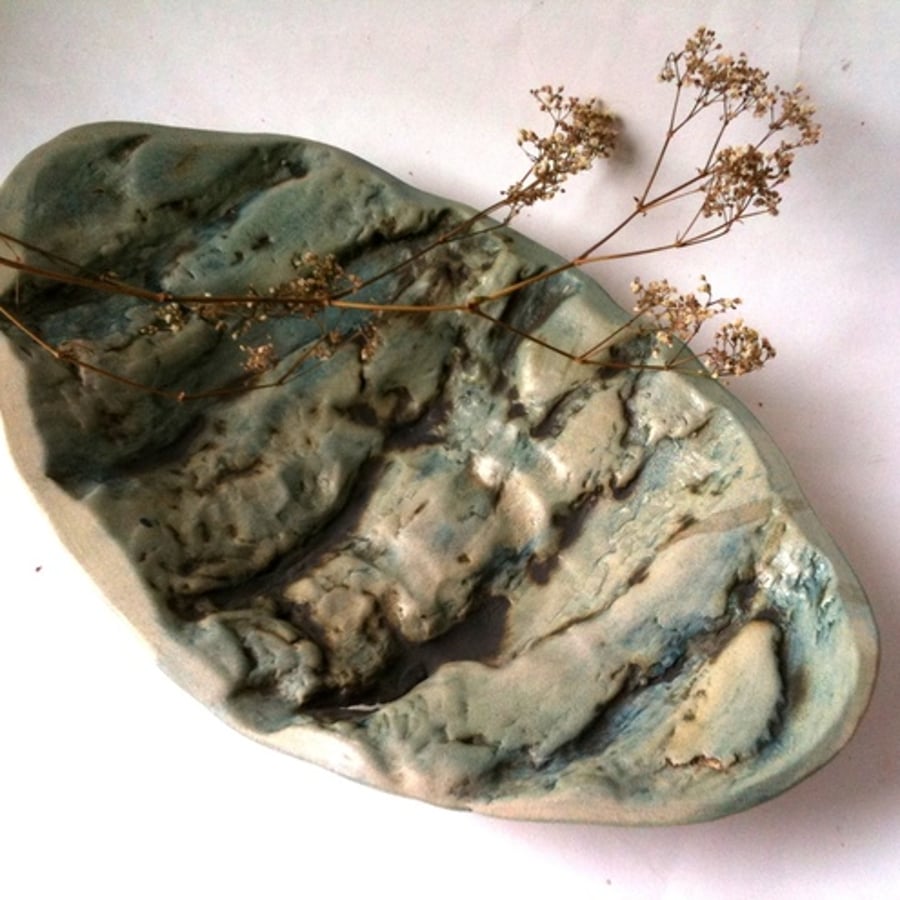 Oak Impressed Ceramic Dish - Folksy