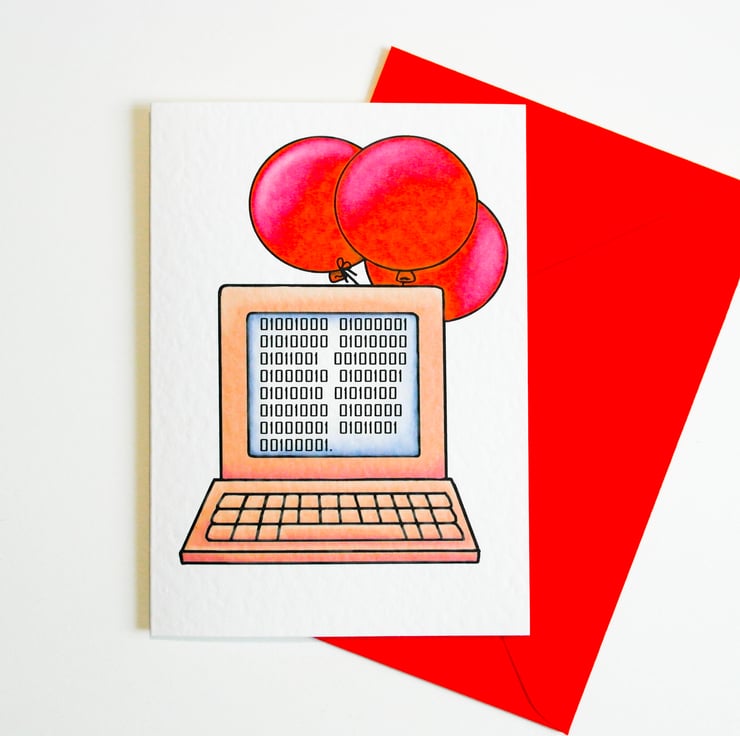 Happy Birthday! Binary Birthday Card, Card for ... - Folksy