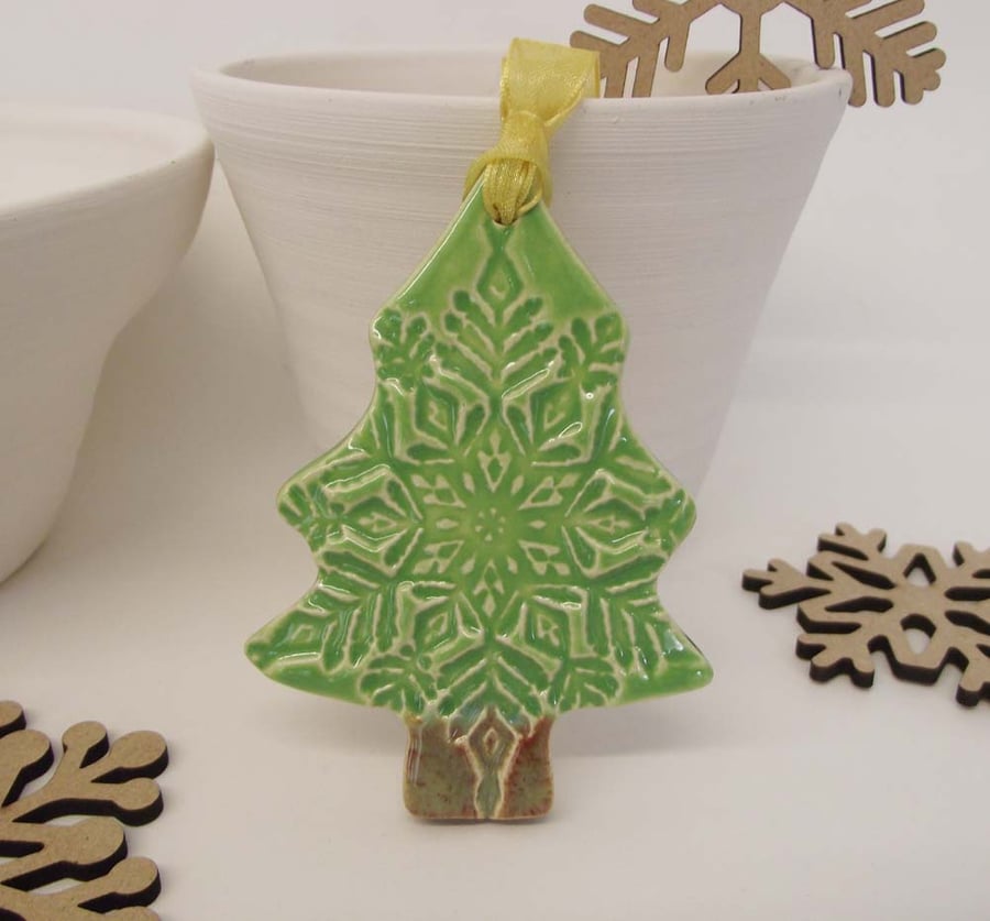 Christmas tree ceramic Christmas decoration - Folksy