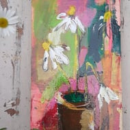 Semi abstract daisy flower still life - Folksy