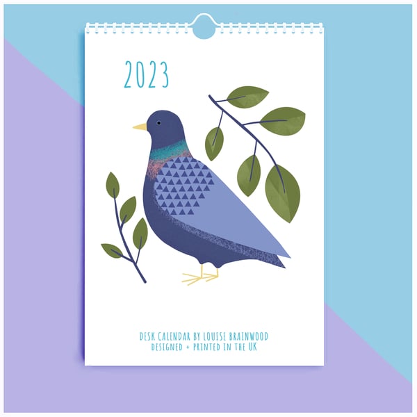 2023 Illustrated Birds A5 Wall Calendar - Folksy