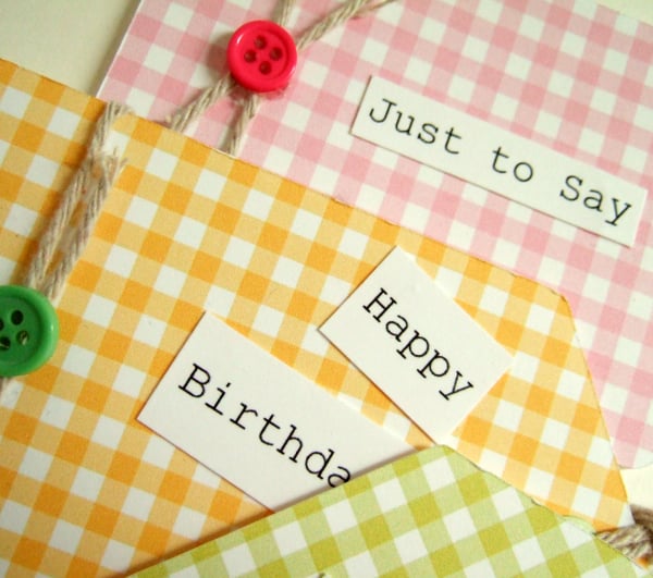 'Gingham' Gift Tags, Handmade Message Tags 3pack - Folksy