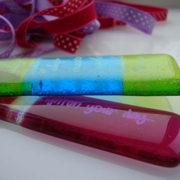 fused glass wish sticks - Folksy
