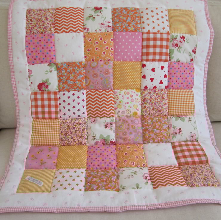 Handmade Patchwork Baby Quilt - Folksy
