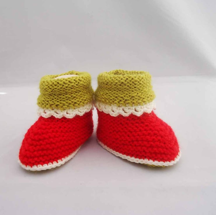 Baby Booties, Cute Baby Booties, Wool and Acryl... - Folksy