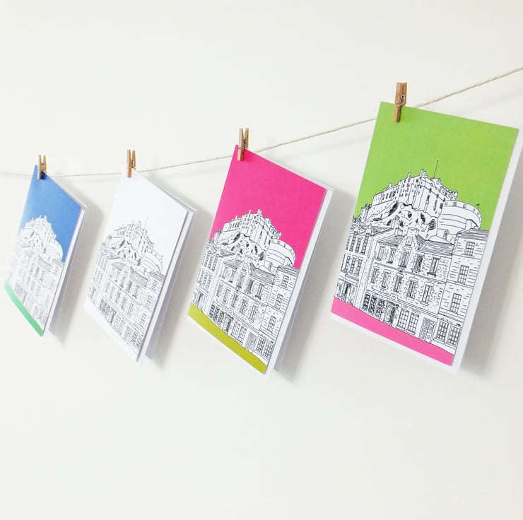 Edinburgh Castle Cards, stationery - Folksy