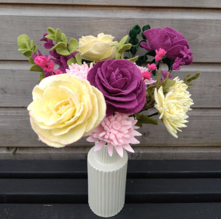 Ready made rose chrysanthemum flower bouquet - Folksy