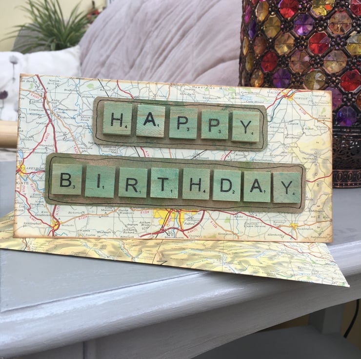 Genuine OS 1970's road map birthday card - Folksy