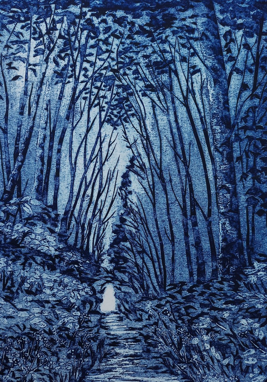 Collagraph print - Cathedral of Trees, hand pri... - Folksy