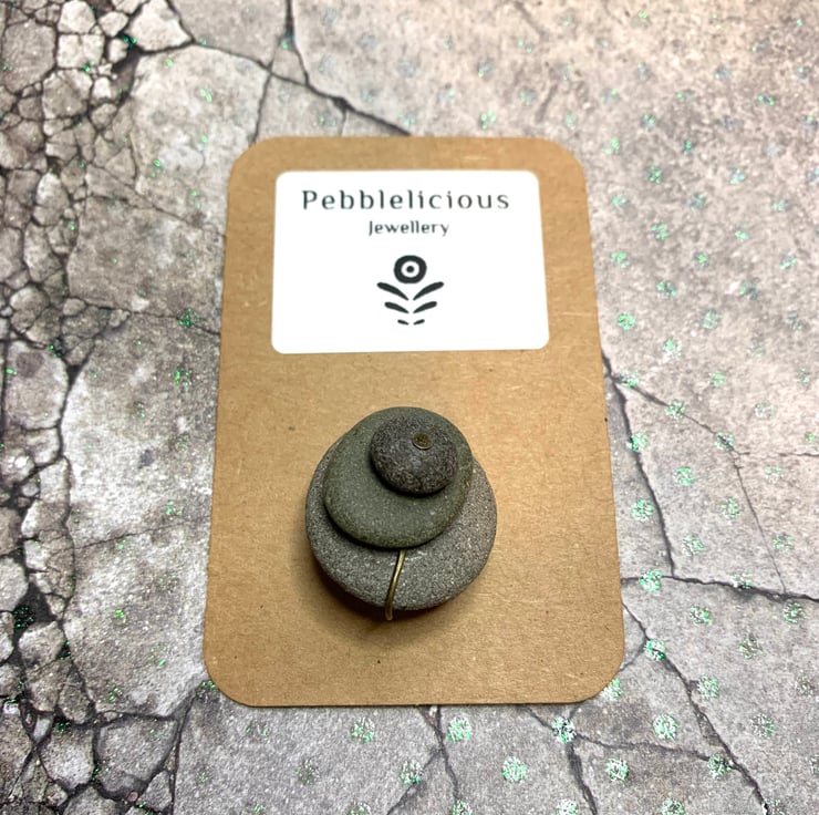 Pebble stack brooch - Folksy