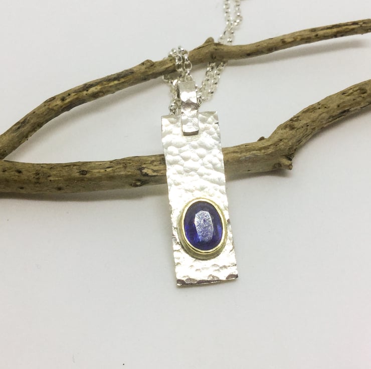 Gold And Silver Kyanite Pendant Handmade - Folksy