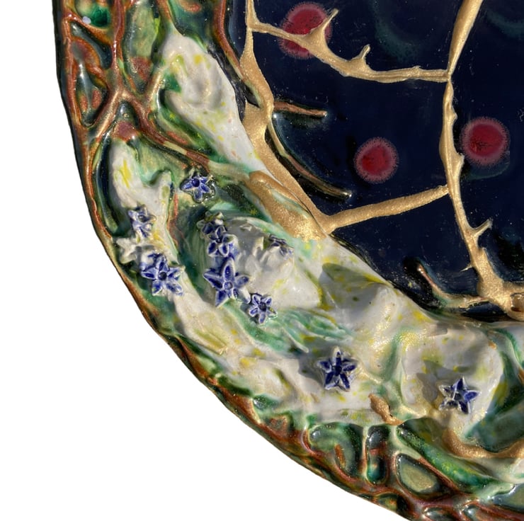 Kintsugi Style Decorative Plate - Folksy