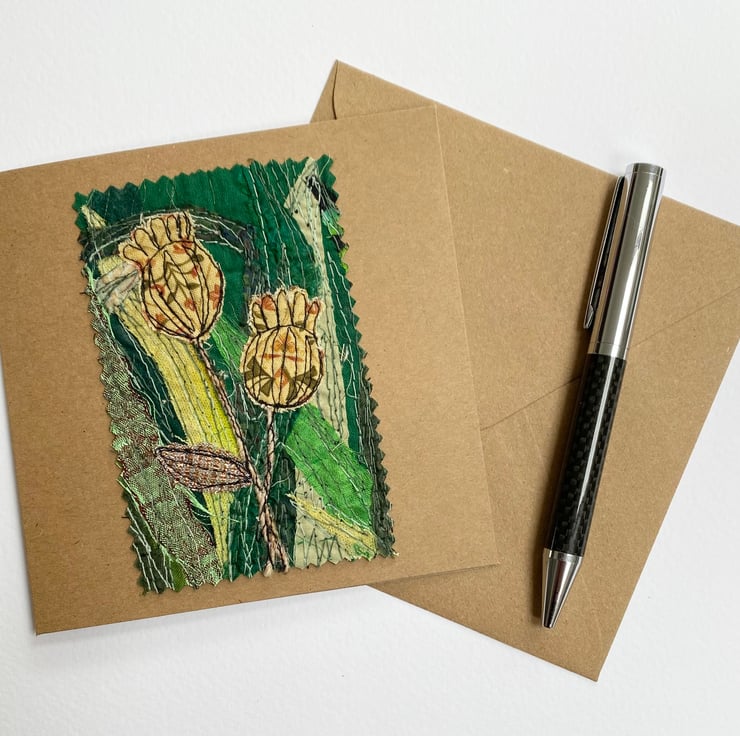 Up-cycled embroidered dried poppy head garden c... - Folksy