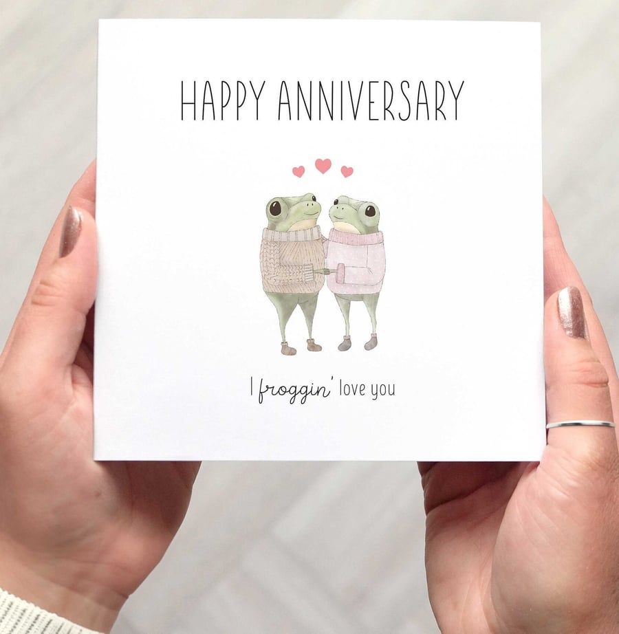 CUTE FROG ANNIVERSARY card, I froggin' love you... - Folksy