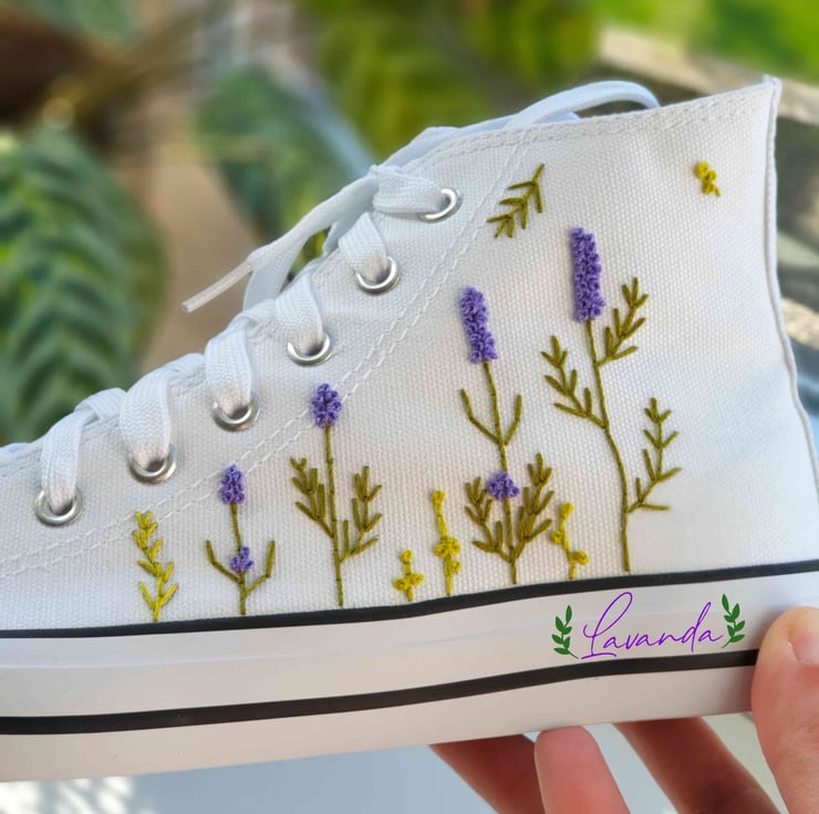 Lavender Embroidered Shoes, Handicraft Women Sh... - Folksy