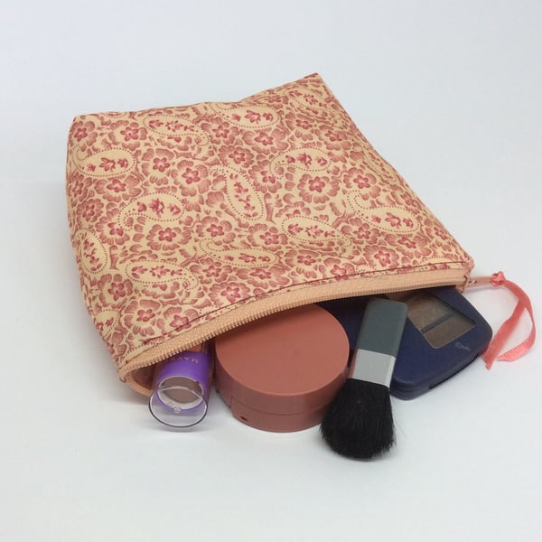 Small make up bag, cosmetics, zipped pouch, purse - Folksy