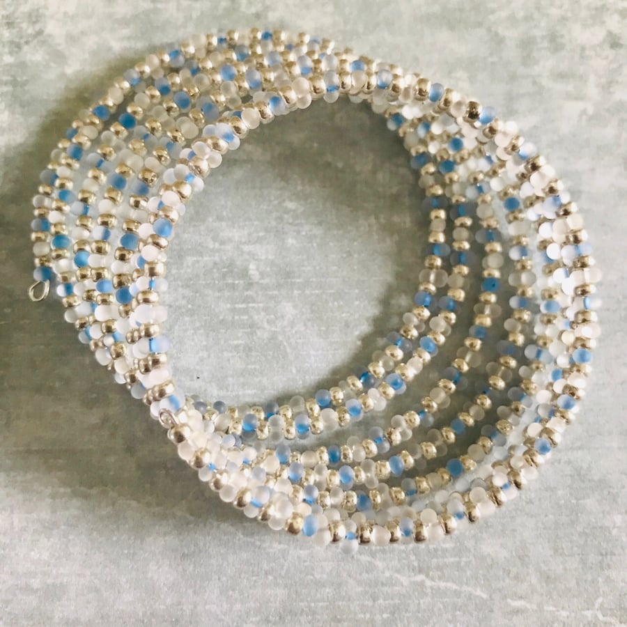 Beaded Memory Wire Statement Bracelet - Folksy