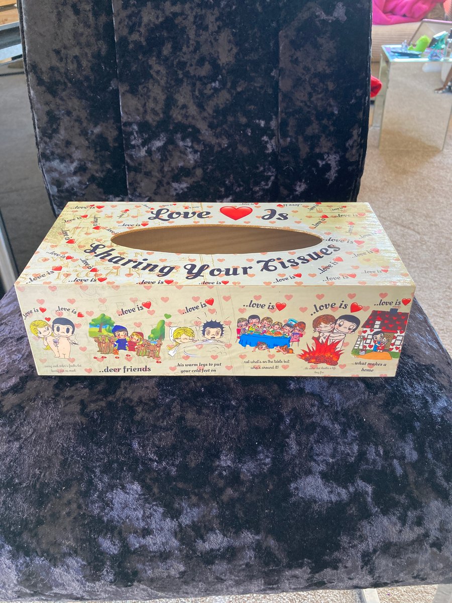 Love Themed Tissue Box Holder - Folksy