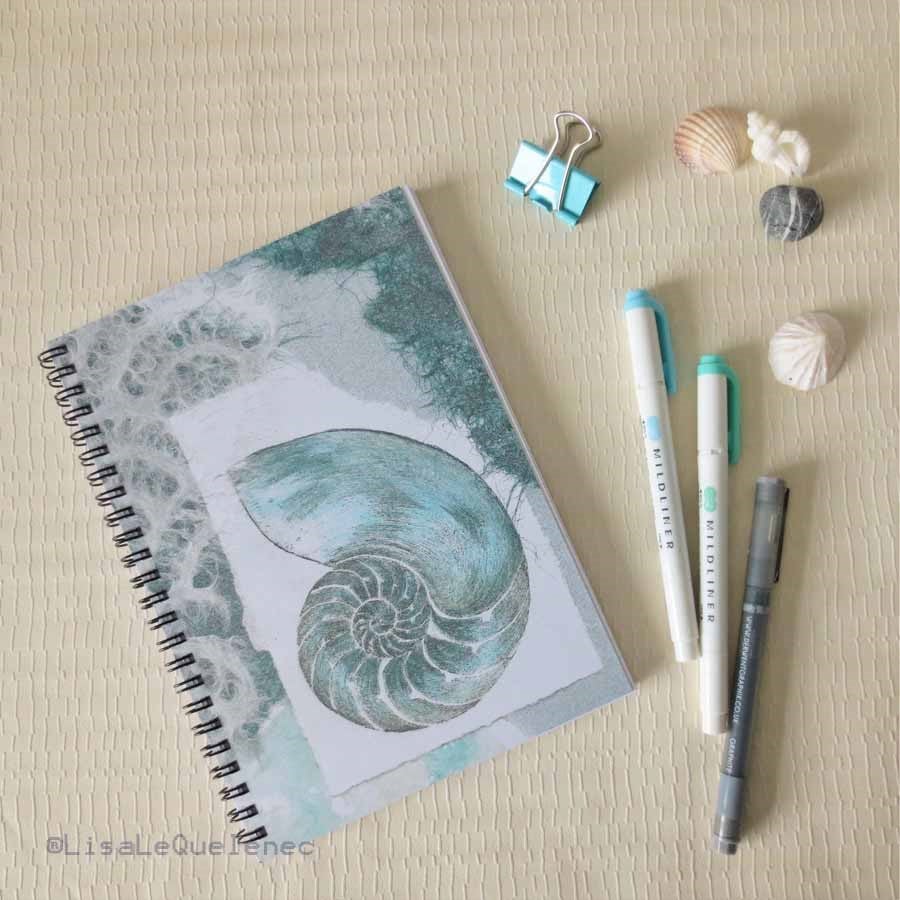 Spiral A5 (6x8) notebook repro of a chambered n... - Folksy