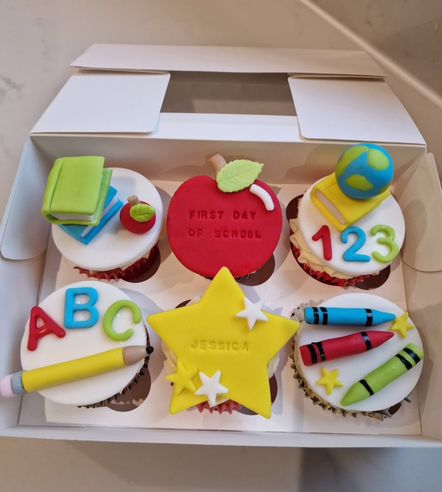 First day of school cupcake toppers - Folksy