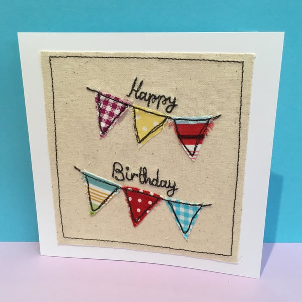 Birthday Bunting Birthday Card - Folksy