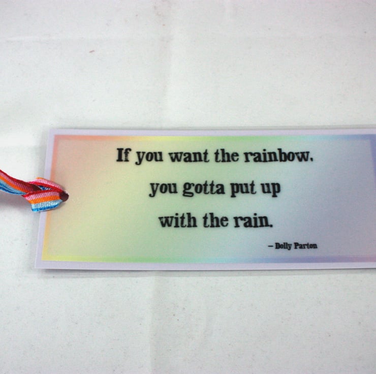 Rainbow bookmark with inspirational quote - Folksy