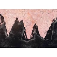 DARK PEAK II, Peak District mountain map print ... - Folksy