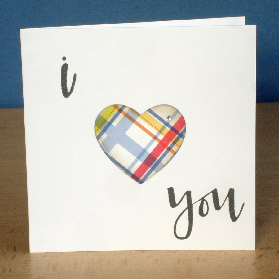 Multi-coloured Heart handmade card - Folksy