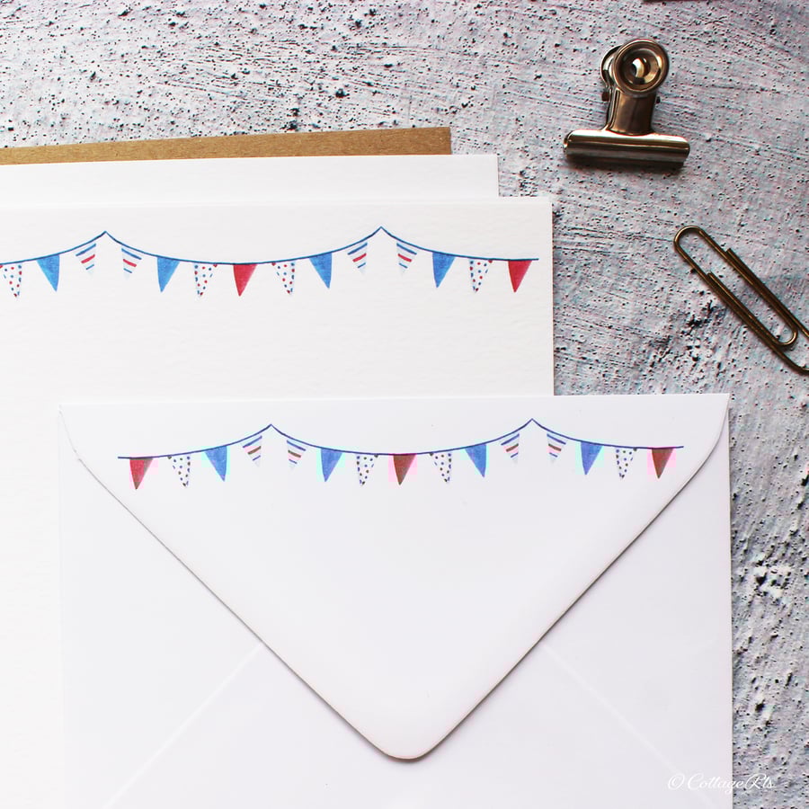 British Bunting Letter Writing Paper Hand Desig... - Folksy